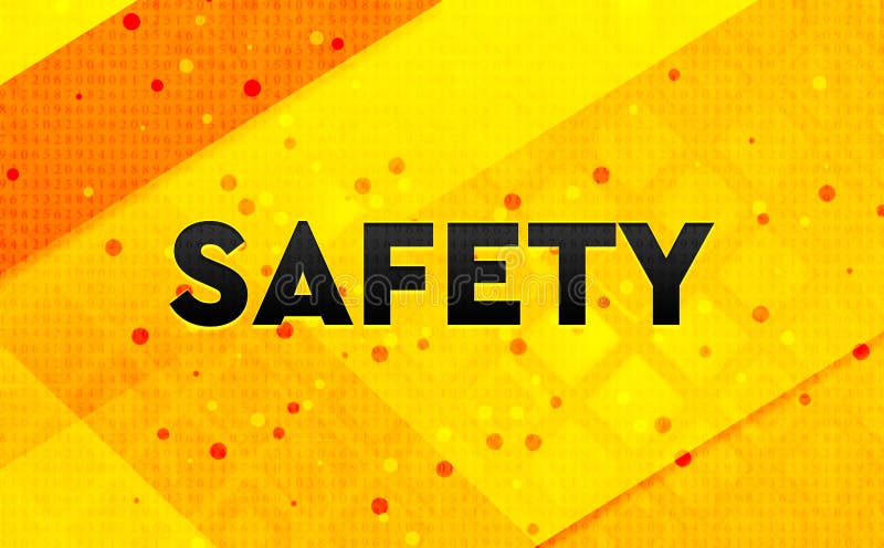 Safety Abstract Digital Banner Yellow Background Stock Illustration ...