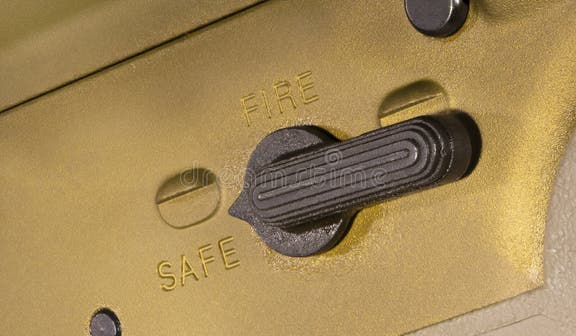 AR-15 safety that is on stock photo. Image of brown - 134440220