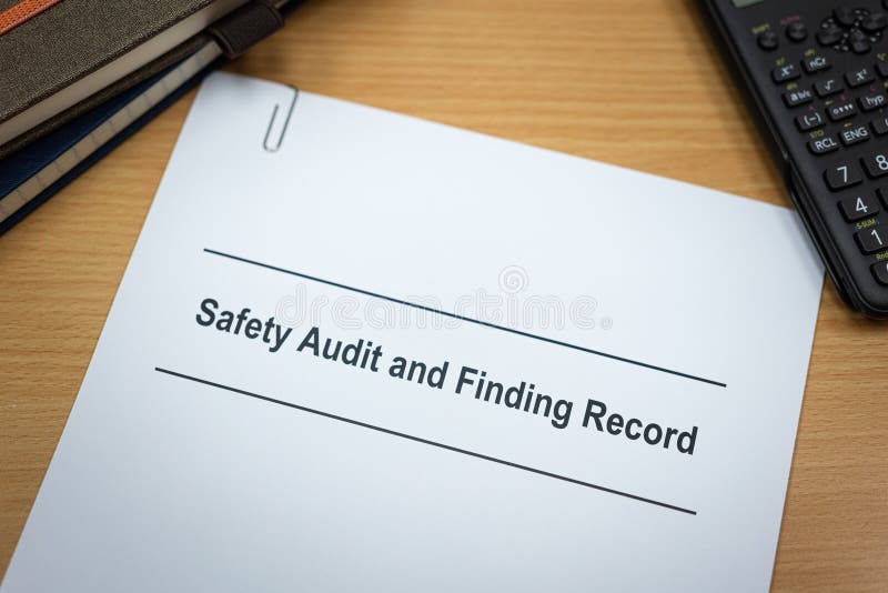 Safety Audit and Finding Record Document. Stock Photo - Image of ...