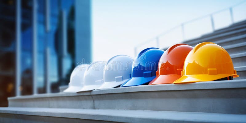 Safety Banner. Building Construction Engineering Concept Background ...