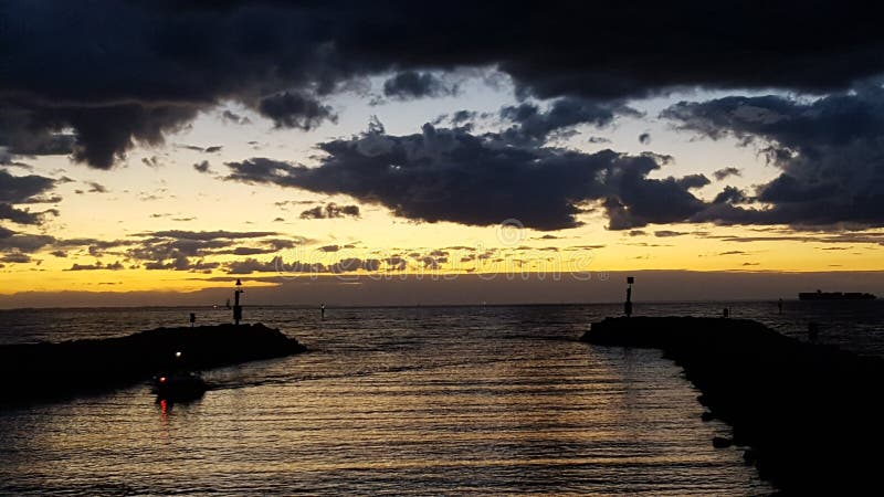 Safety Beach Stunning Sunset Stock Image - Image of landscape, safety ...