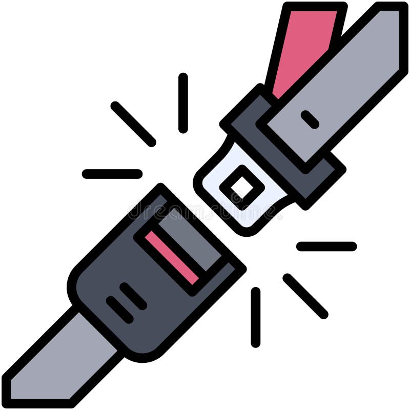 Safety Belt Icon, Car Accident and Safety Related Vector Illustration ...