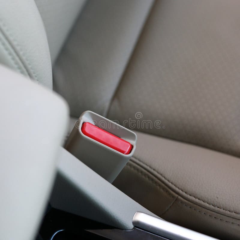 Safety Belt Press Button on Vehicle Seat Security Stock Image - Image ...