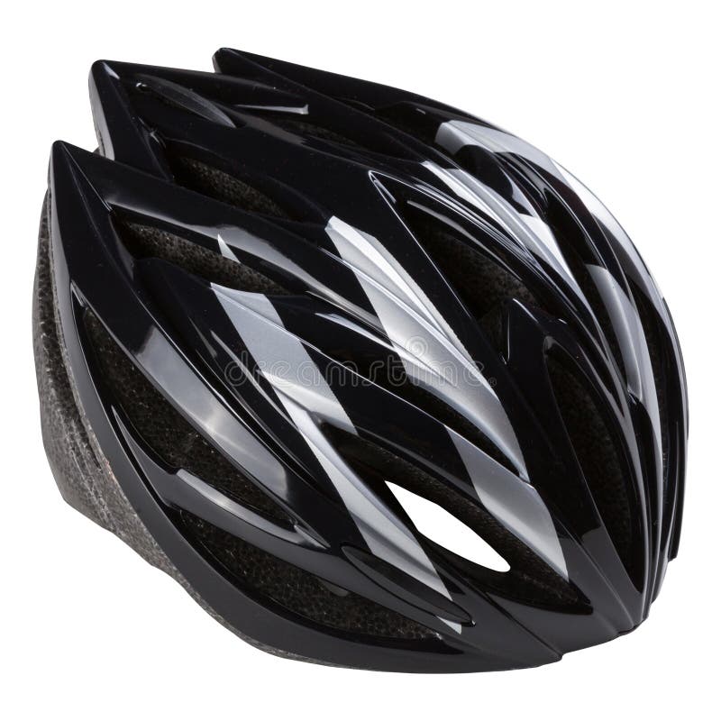 Safety Bicycle Helmet, Color Combination, Black with Silver, on a White ...