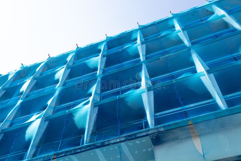 Safety Blue Net Building Construction Stock Image - Image of project ...