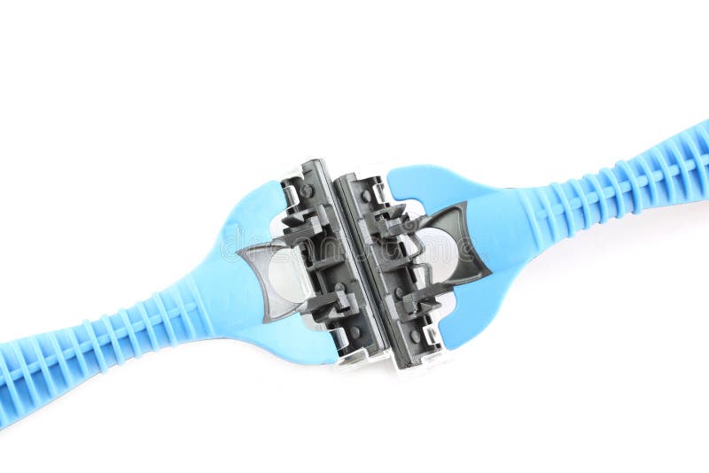 Safety Blue Plastic Razor Isolated on White. Stock Image - Image of ...