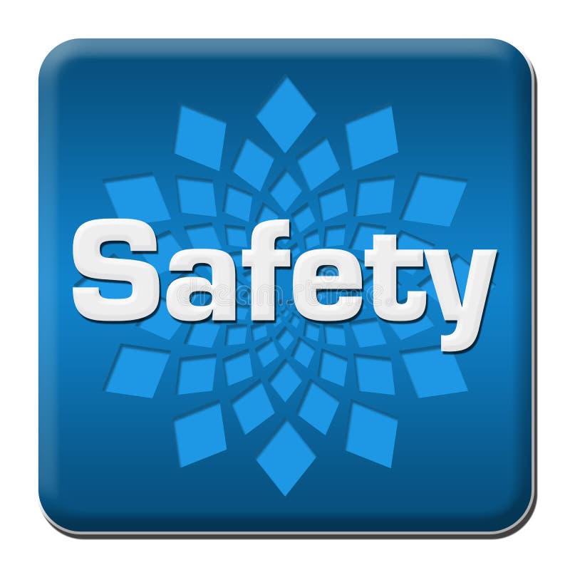 Safety Blue Rounded Square with Element Stock Illustration ...
