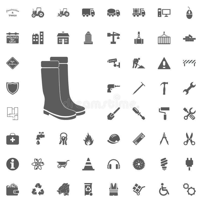 Safety Boots Icon. Construction and Tools Vector Icons Set Stock ...