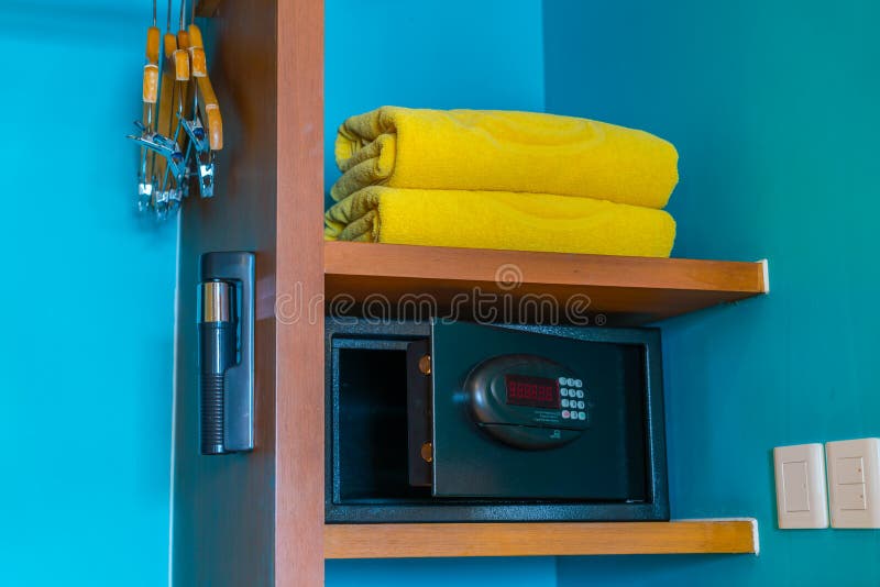 Safety Box with Electronic Lock in Interior Modern of the Bathroom ...