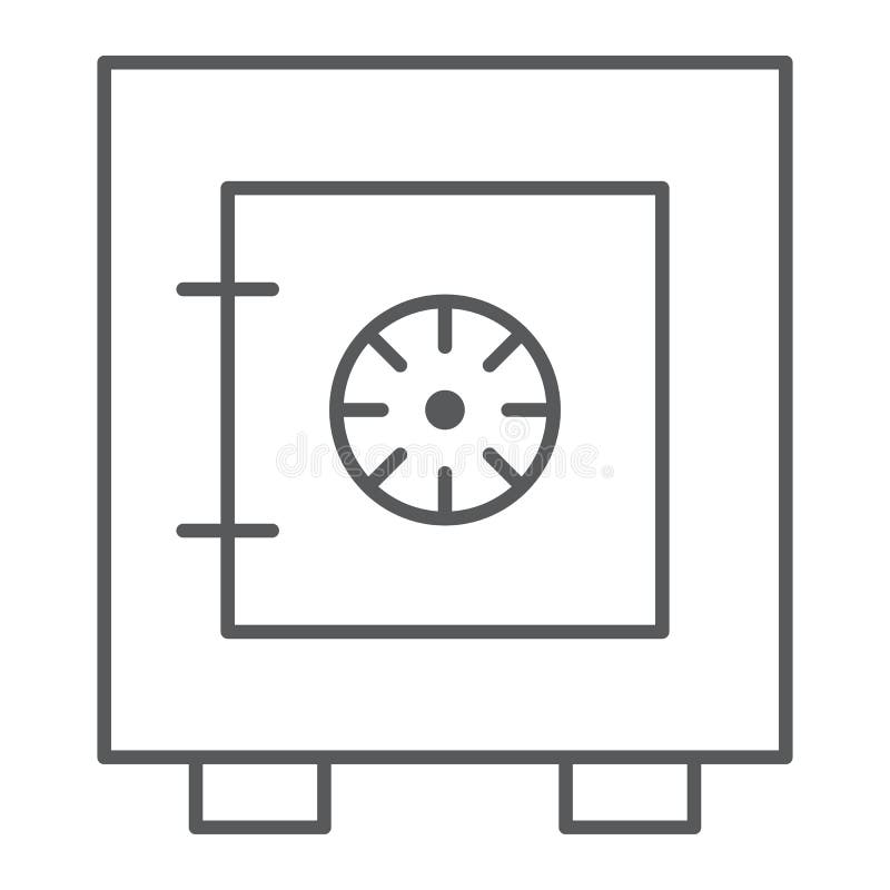 Safety Box Thin Line Icon, Safe and Security, Strongbox Sign, Vector ...