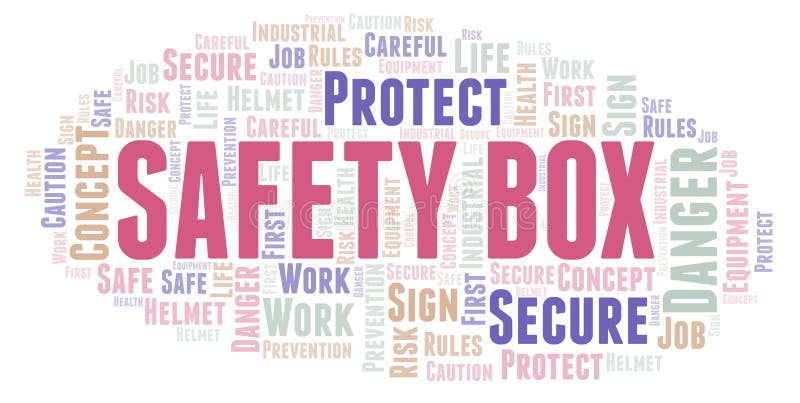 Safety Box word cloud. stock illustration. Illustration of print ...
