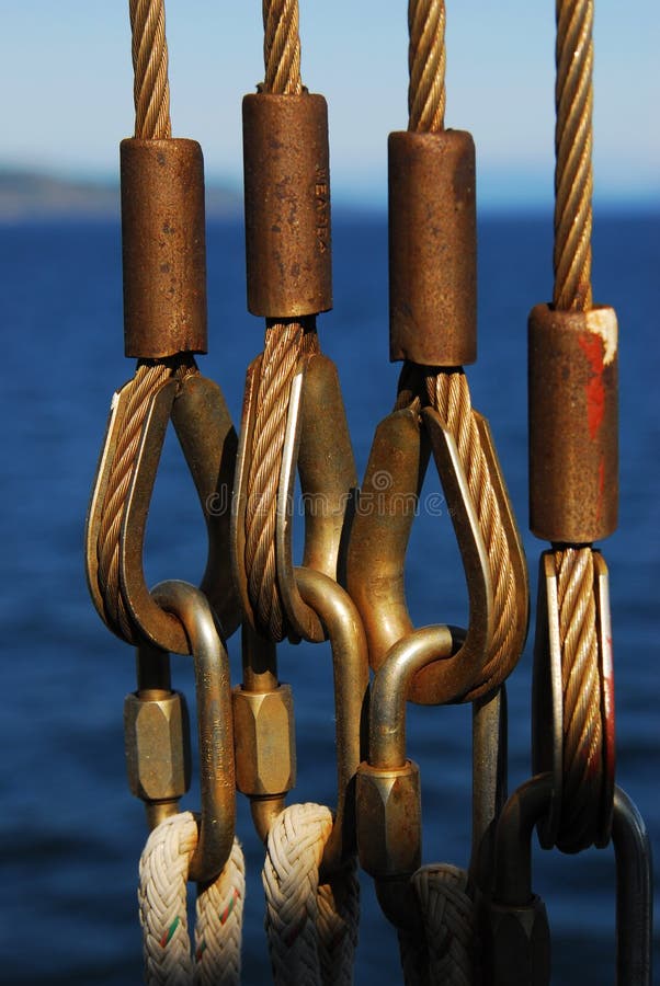 Safety Cables and Ropes on Ferry Stock Image - Image of knot, sunny ...