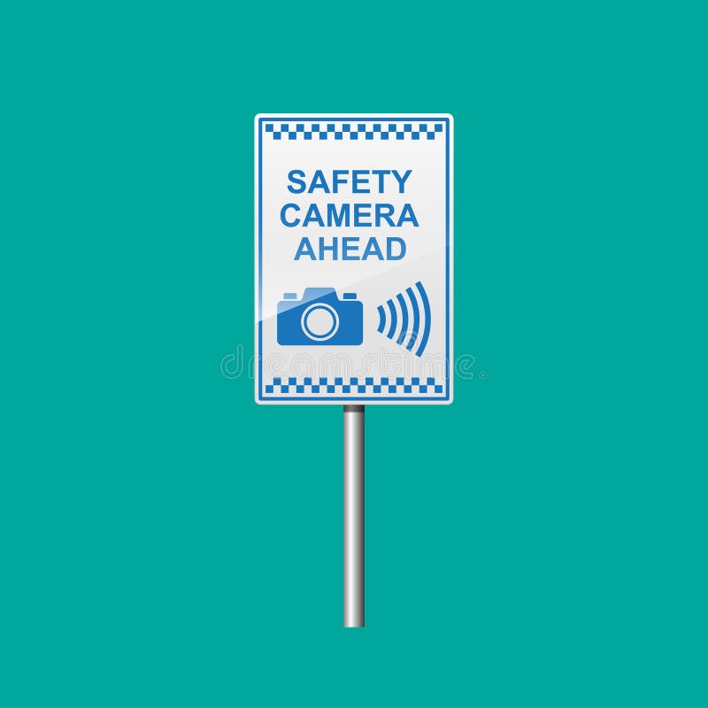 Safety Camera Ahead Sign Isolated on Background Stock Vector ...
