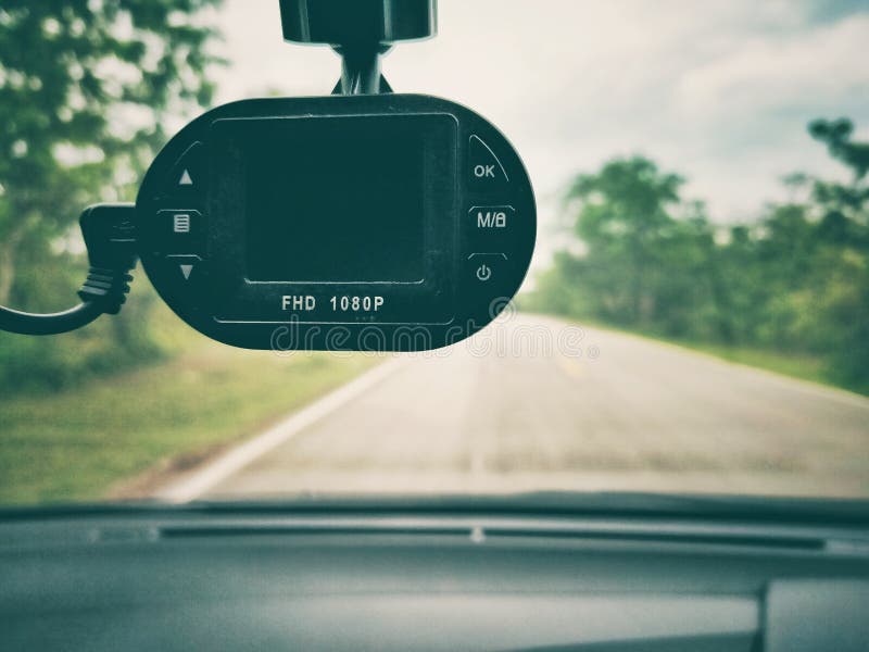 Safety Camera Car on the Road. Stock Image - Image of dashboard ...