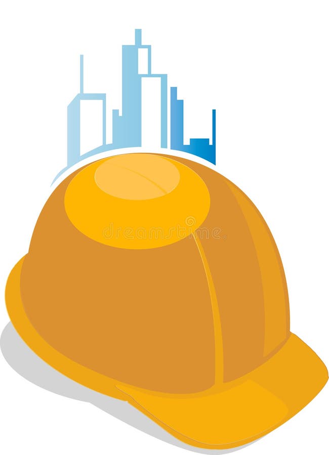 Safety Cap with Building Background Stock Vector - Illustration of ...
