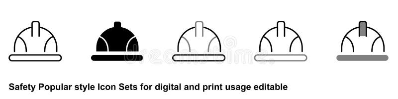 Safety Cap Popular Style Icon Sets for Digital and Print Usage Editable ...