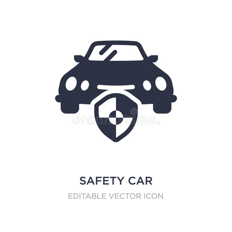 Safety Car Icon on White Background. Simple Element Illustration from ...