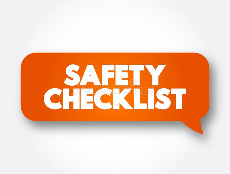 Safety Checklist Text Message Bubble, Concept Background Stock ...