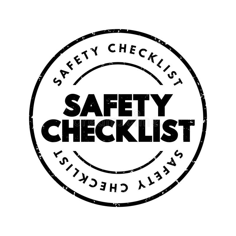 Safety Checklist Text Stamp, Concept Background Stock Illustration ...