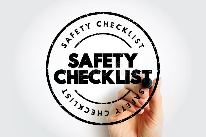 Safety Checklist Text Stamp, Concept Background Stock Image - Image of ...