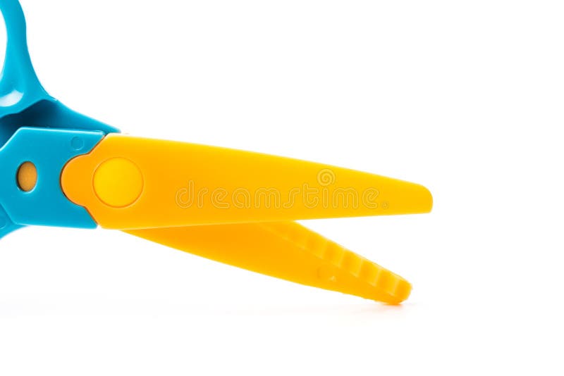 Safety Colour Scissors on a White Background Stock Photo - Image of ...