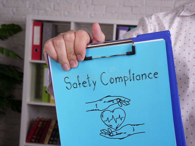 Safety Compliance is Shown Using a Text Stock Photo - Image of prevent ...