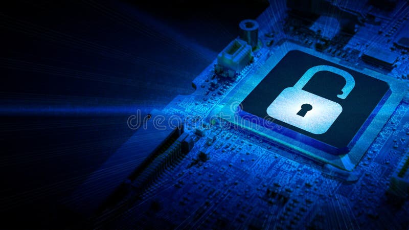 Safety Computer. Network Security Technology with Computer Processor ...