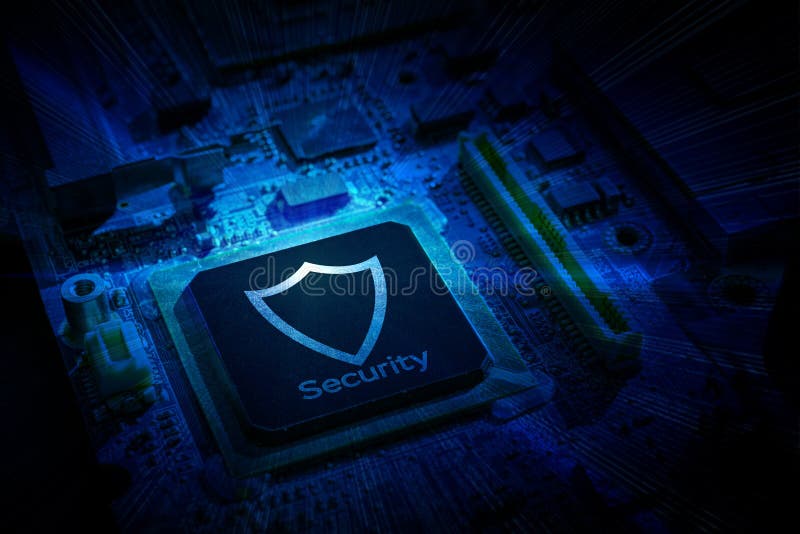 Safety Computer. Network Security Technology with Computer Processor ...