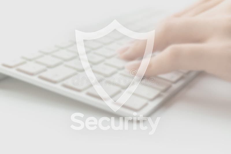 Safety Computer Security Concept. Internet Protection Symbol on Blured ...