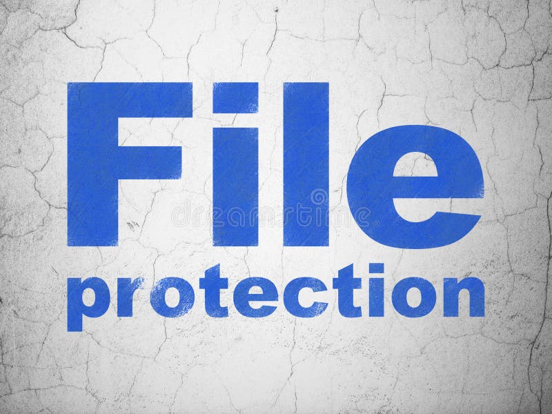 Safety Concept: File Protection on Wall Background Stock Illustration ...