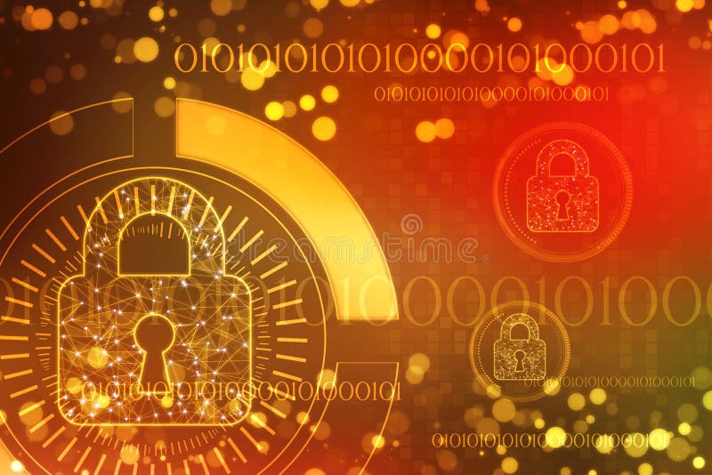 Lock on Digital Background, Cyber Security and Internet Security ...