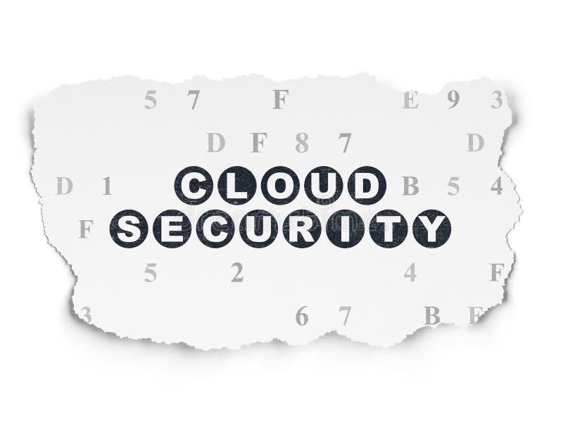 Safety Concept: Cloud Security on Torn Paper Stock Illustration ...