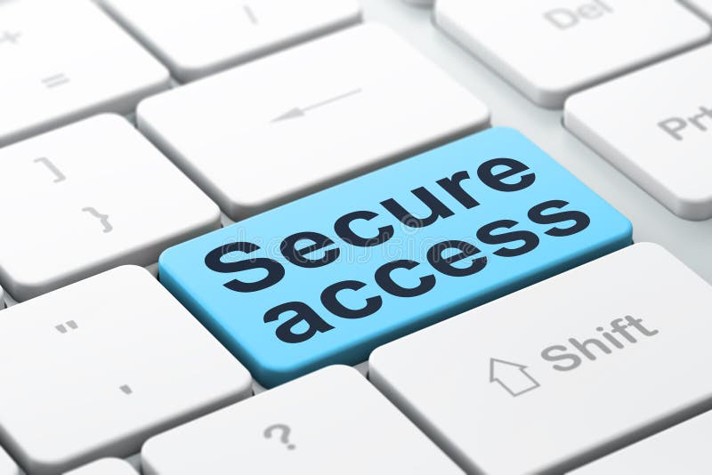 Safety Concept: Secure Access on Computer Keyboard Background Stock ...
