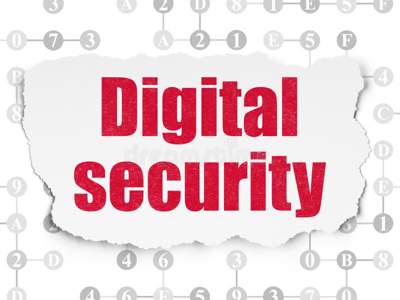 Safety Concept: Digital Security on Torn Paper Background Stock ...