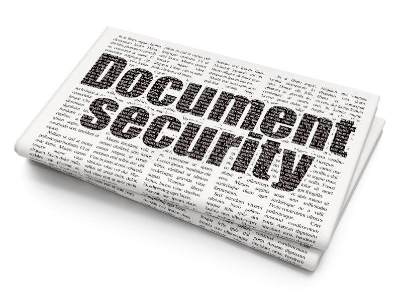 Safety Concept: Document Security on Newspaper Background Stock ...