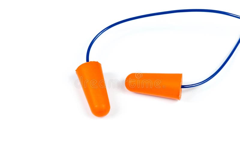 Safety Concept Ear Plug on White Background Stock Image - Image of ...