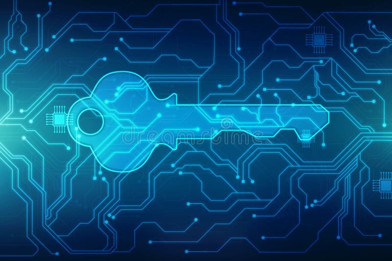 Key in Digital Background, Security Concept Background Stock Image ...