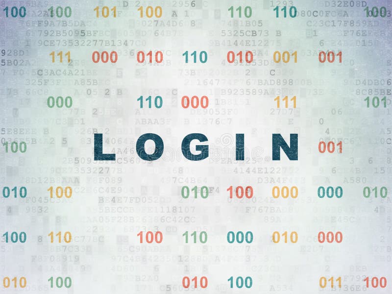 Safety Concept: Login on Digital Data Paper Background Stock ...