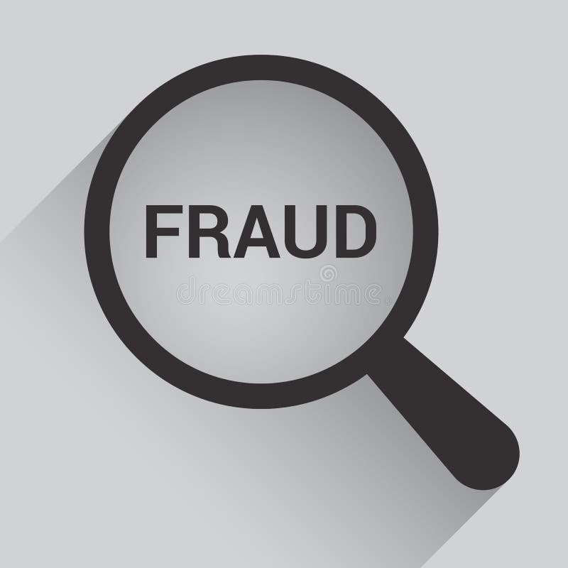 Safety Concept: Magnifying Optical Glass with Words Fraud Stock Vector ...