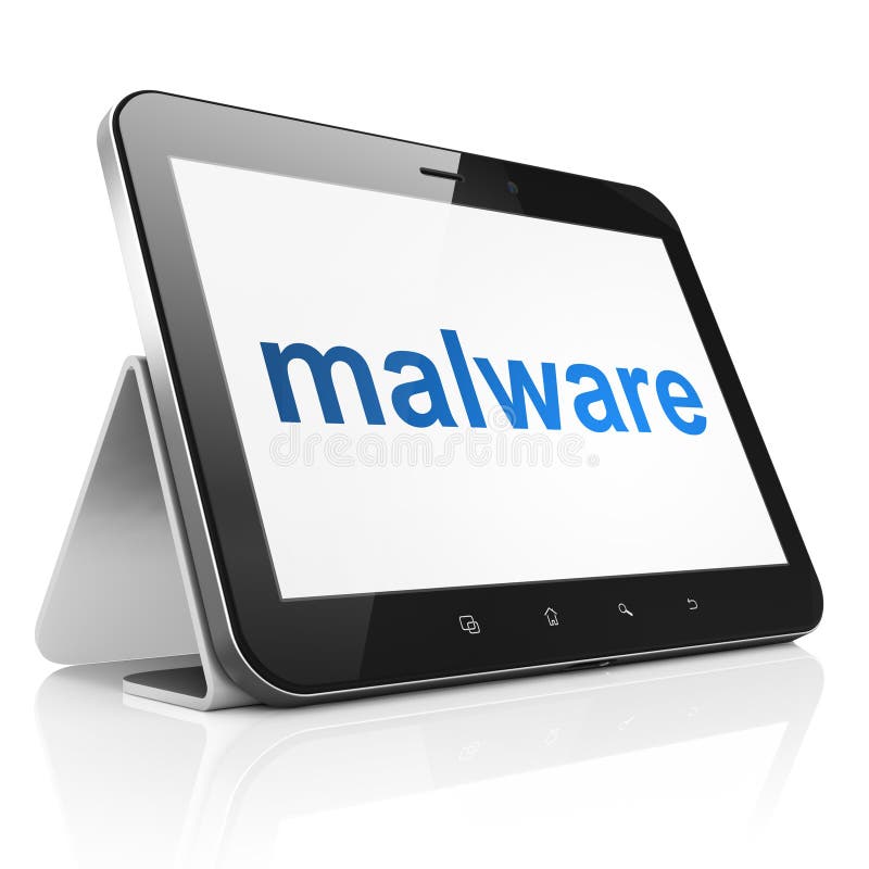 Safety Concept: Malware on Tablet Pc Computer Stock Illustration ...