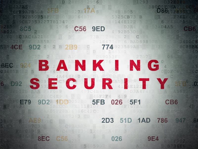 Safety Concept: Banking Security on Digital Data Paper Background Stock ...