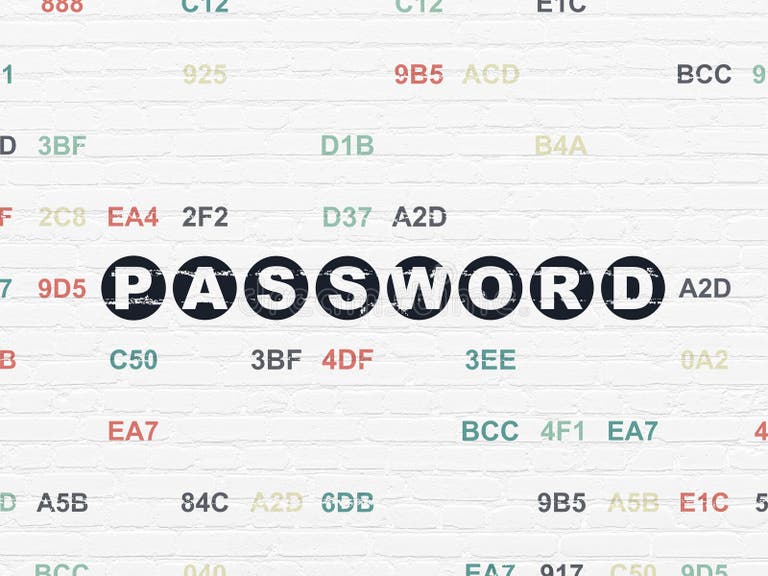 Safety Concept: Password on Wall Background Stock Illustration ...