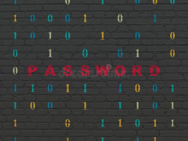 Safety Concept: Password on Wall Background Stock Illustration ...