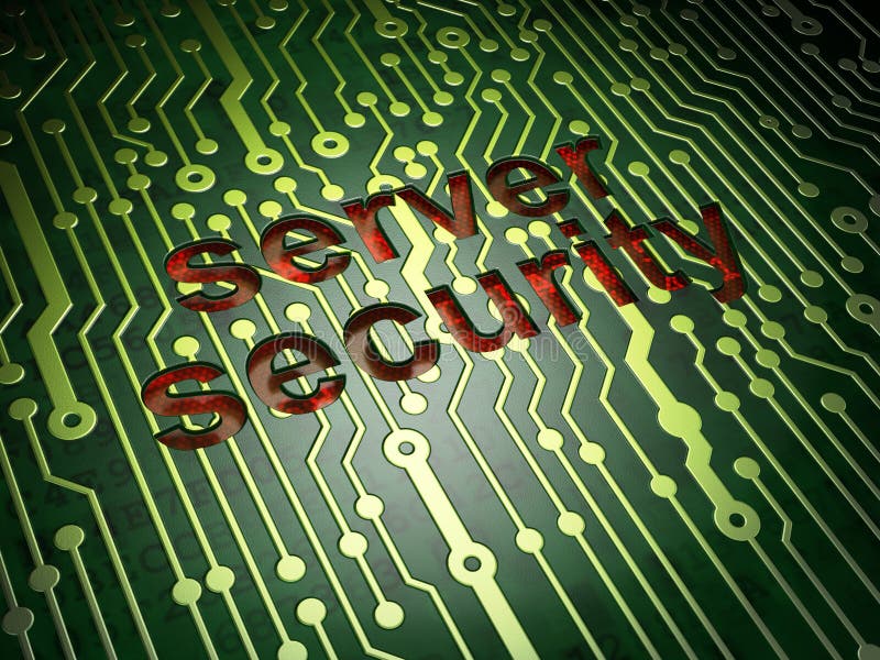 Safety Concept: Server Security on Circuit Board Stock Illustration ...