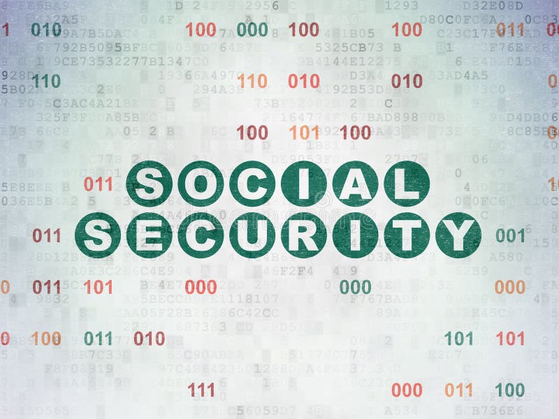 Safety Concept: Social Security on Digital Data Paper Background Stock ...