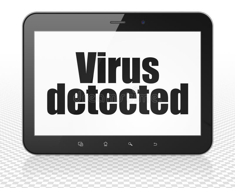 Safety Concept: Tablet Pc Computer with Virus Detected on Display Stock ...