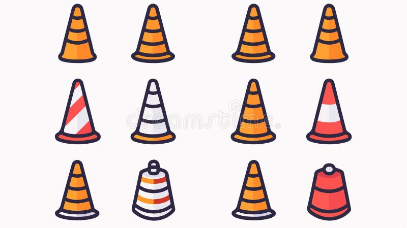 Safety Cone Icon: Construction Symbol for Safety and Caution Stock ...