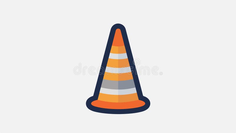 Safety Cone Icon for Construction Projects Stock Illustration ...