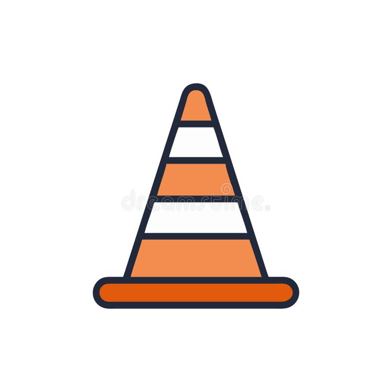 Safety Cone Icon for Traffic Stock Illustration - Illustration of ...