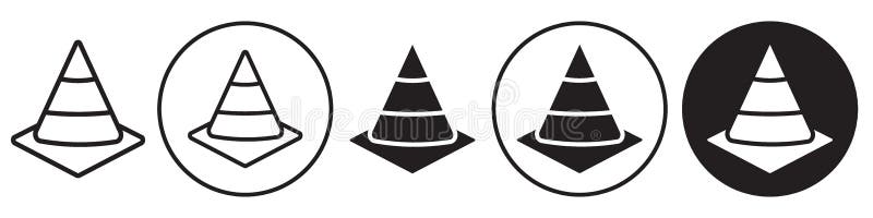 Safety Cone Icon Vector Set Collection for Web Stock Vector ...